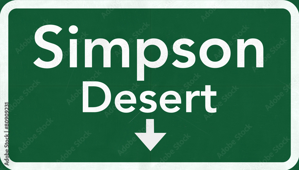 Simpson Desert Australia Highway Road Sign Stock Illustration | Adobe Stock