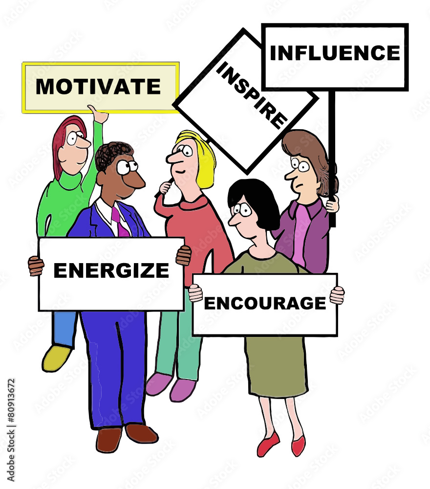 Cartoon of motivate characteristics and qualities. Stock-Vektorgrafik ...