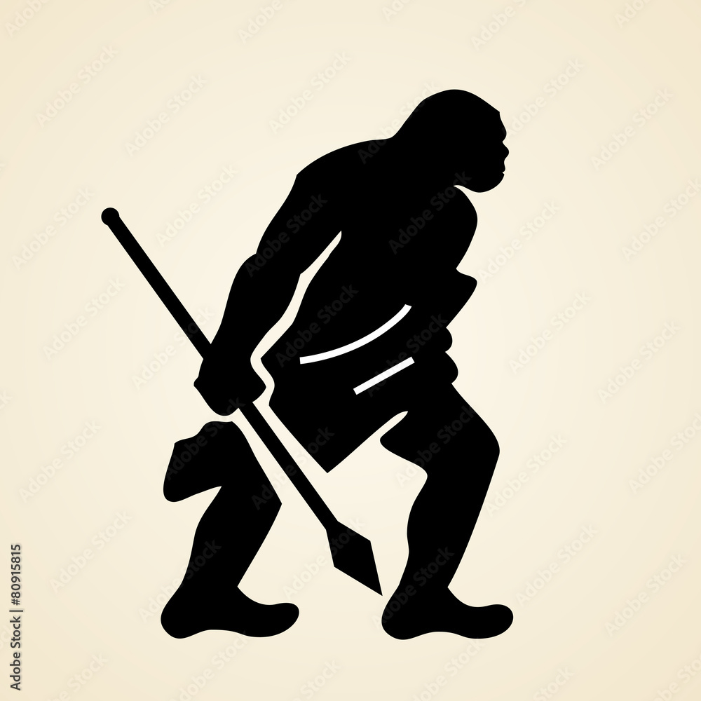 Cave man illustration Stock Vector | Adobe Stock