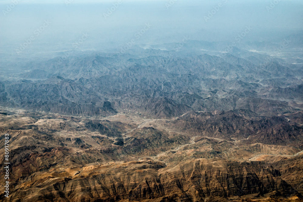 oman mountains aerial view landscape Stock Photo | Adobe Stock