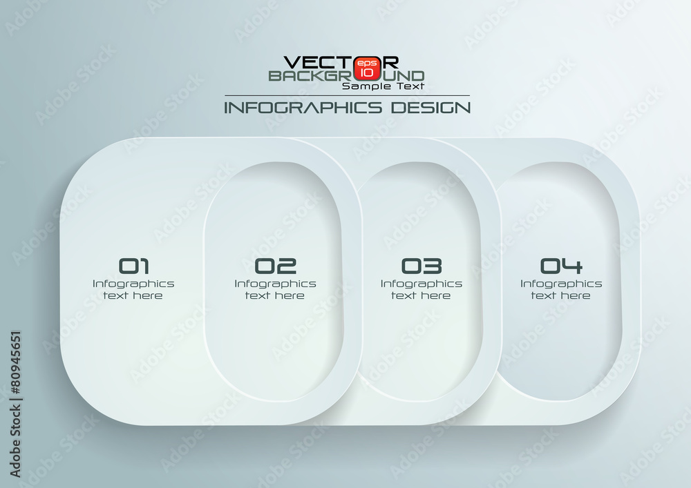 Paper Rounded Rectangles Infographics Design Stock Vector | Adobe Stock