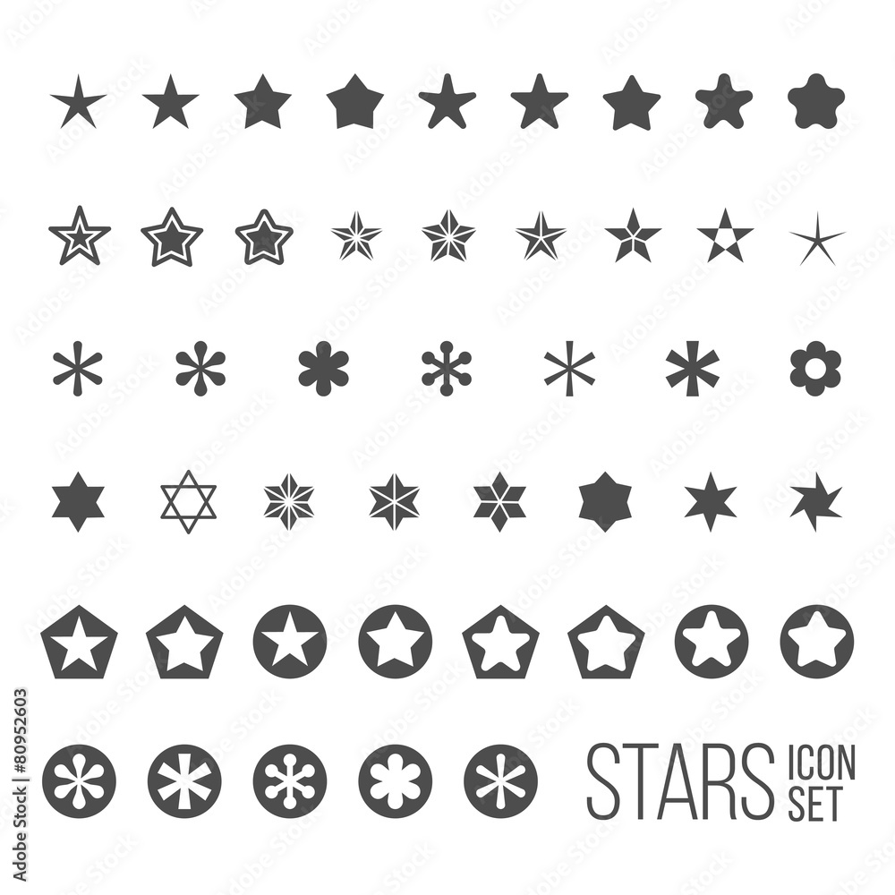 Vector set of star icons and pictograms Stock Vector | Adobe Stock