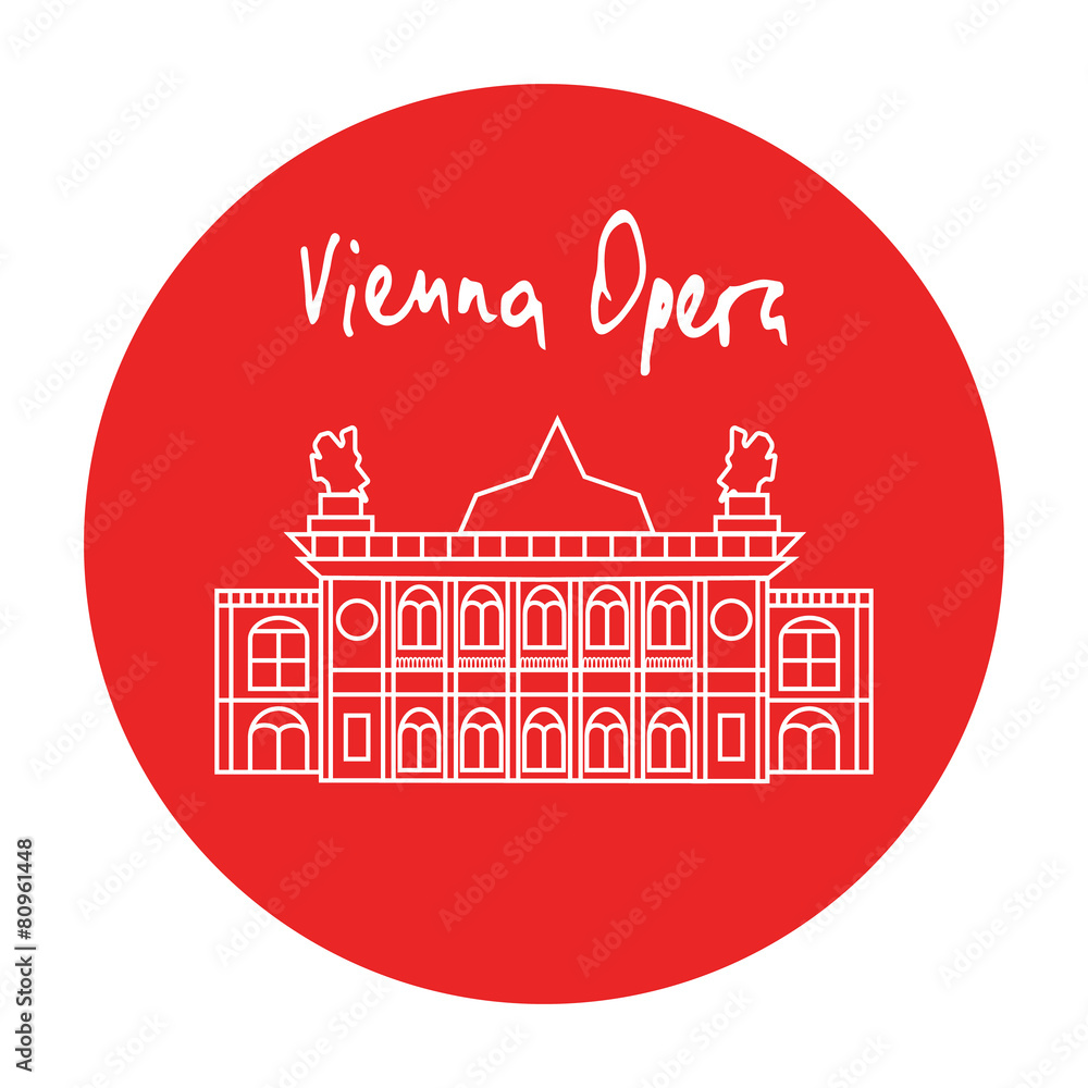Vienna state opera house vector icon Stock Vector | Adobe Stock