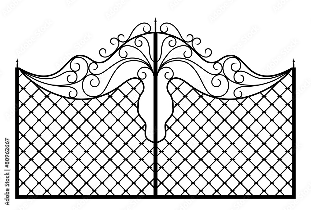 Forged gate. Architecture detail. Vector EPS10. Stock Vector | Adobe Stock