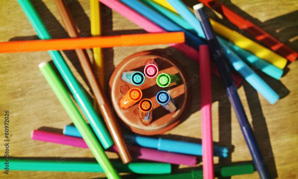 Color pens foto de Stock | Adobe Stock