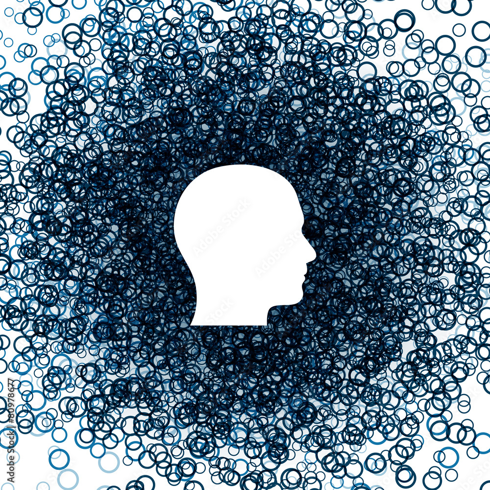 Icon male head. Circles background Stock Vector | Adobe Stock