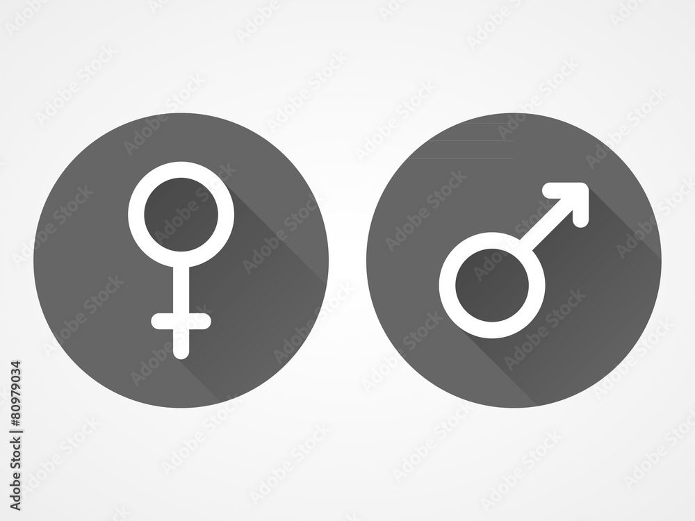Female And Male Gender Symbols Flat Design Stock Vector Adobe Stock