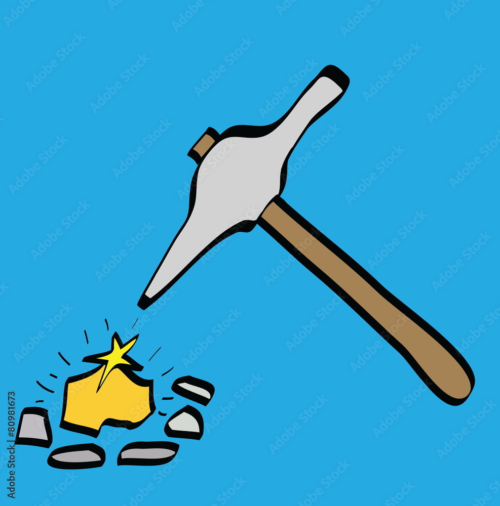 cartoon pick axe and gold Stock Illustration | Adobe Stock