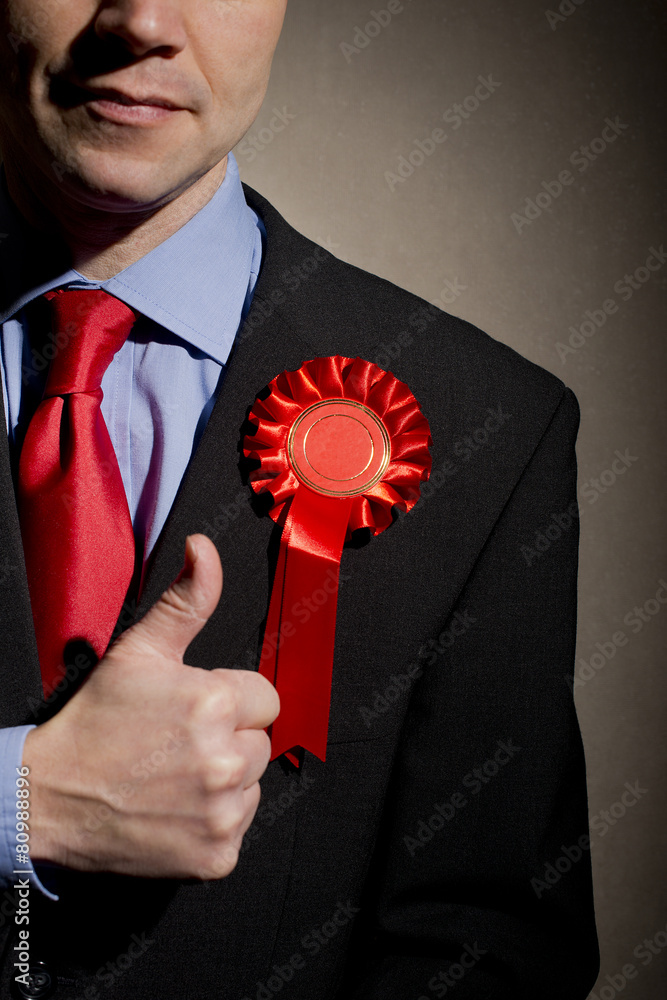 Election Candidate With Thumbs Up Gesture Stock Photo | Adobe Stock