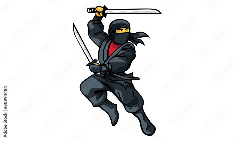 Ninja Dual Wield Stock Vector | Adobe Stock
