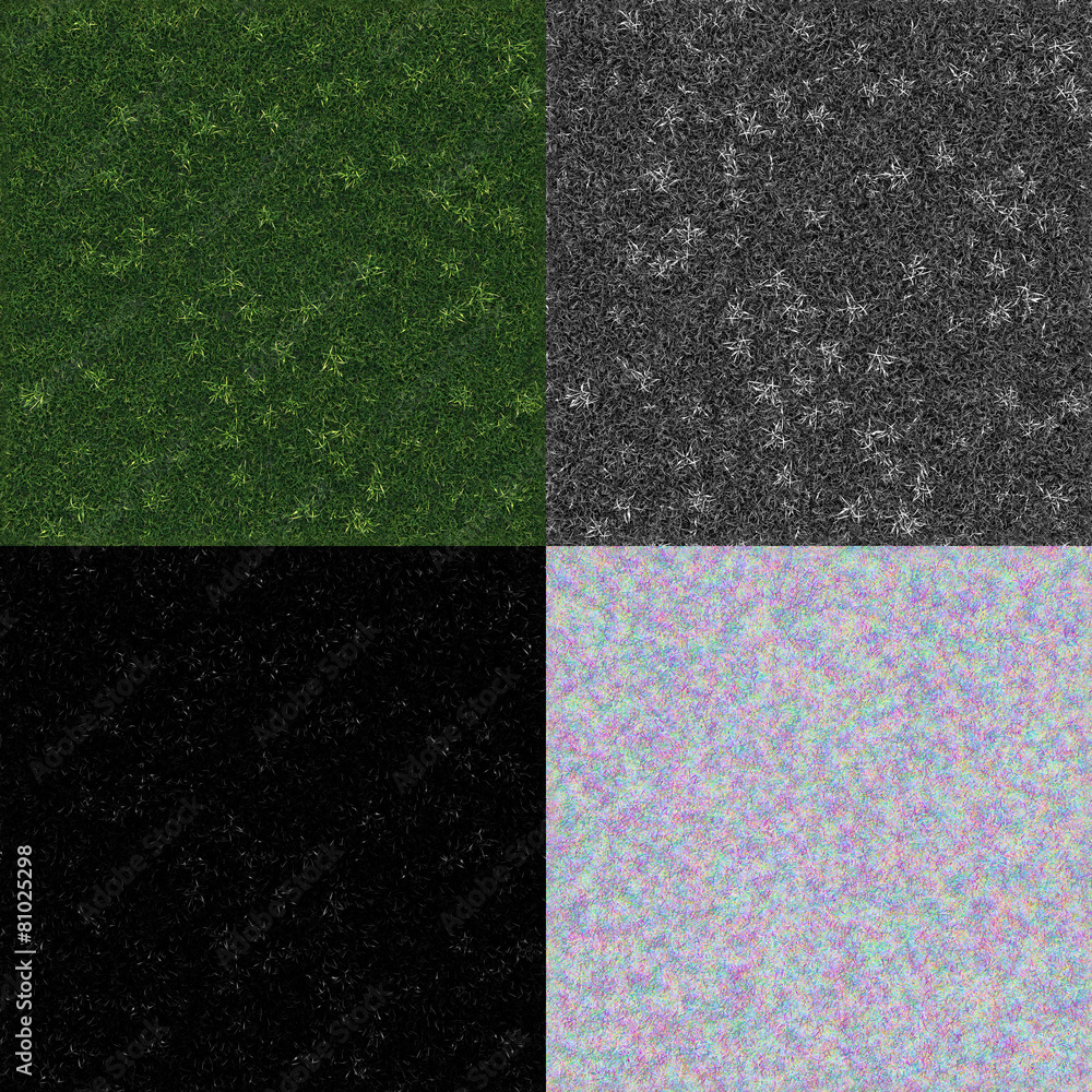Wild grass seamless texture with render passes Stock Illustration ...