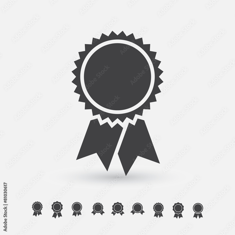 Badge with ribbons icon, vector set, simple flat design Stock Vector ...