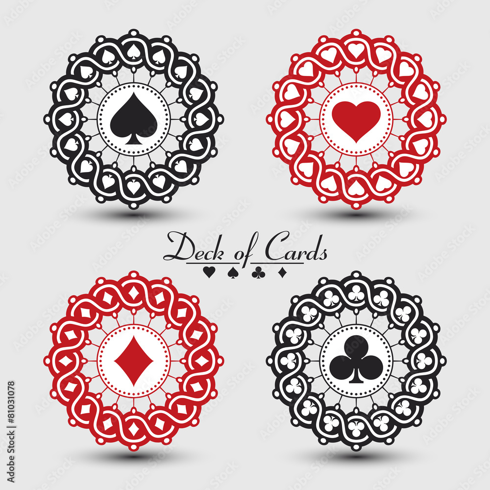 Card Suits in decorative frame Stock Vector | Adobe Stock