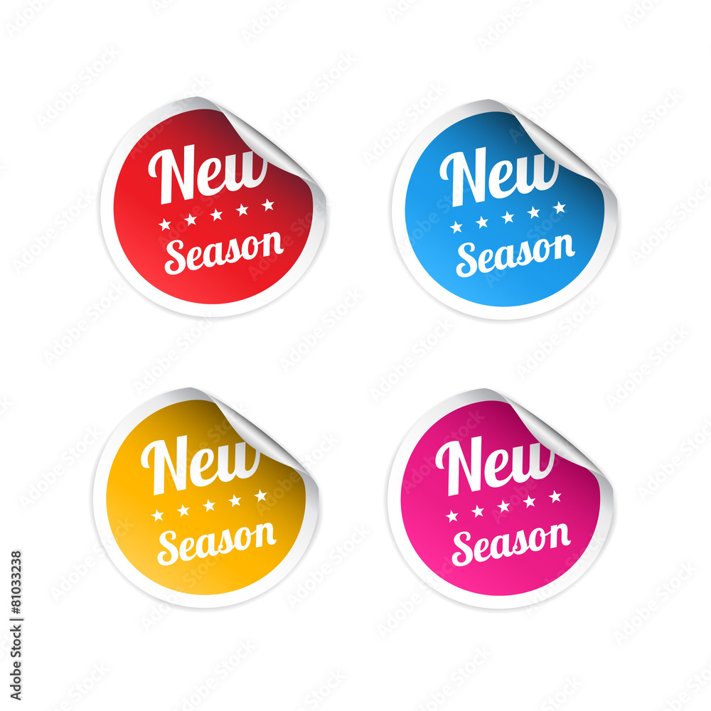 New Season Stickers Stock Vector | Adobe Stock