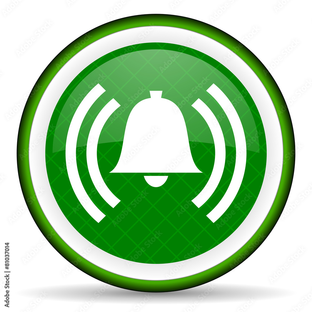alarm green icon alert sign bell symbol Stock Illustration | Adobe Stock