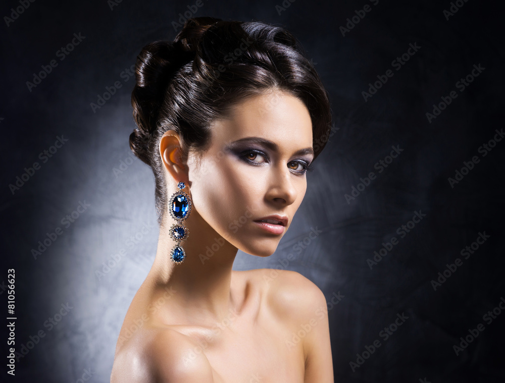 Young, beautiful and rich woman in jewels Stock Photo | Adobe Stock