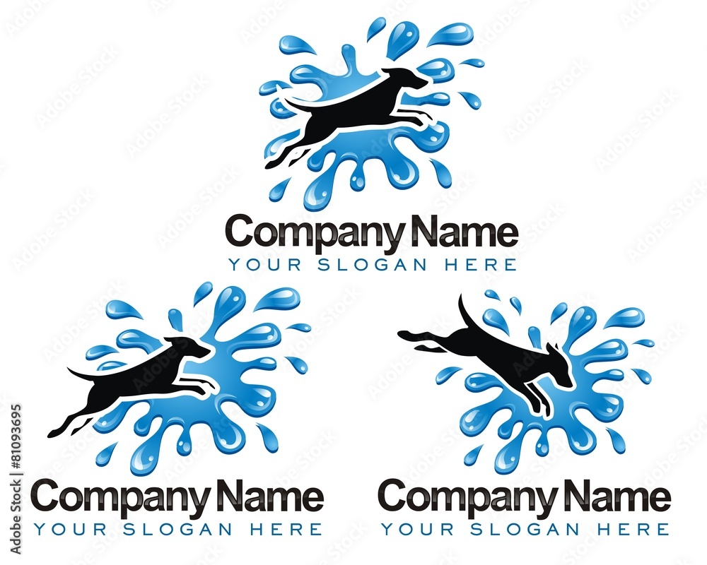 dog splash water image logo vector Stock Vector | Adobe Stock