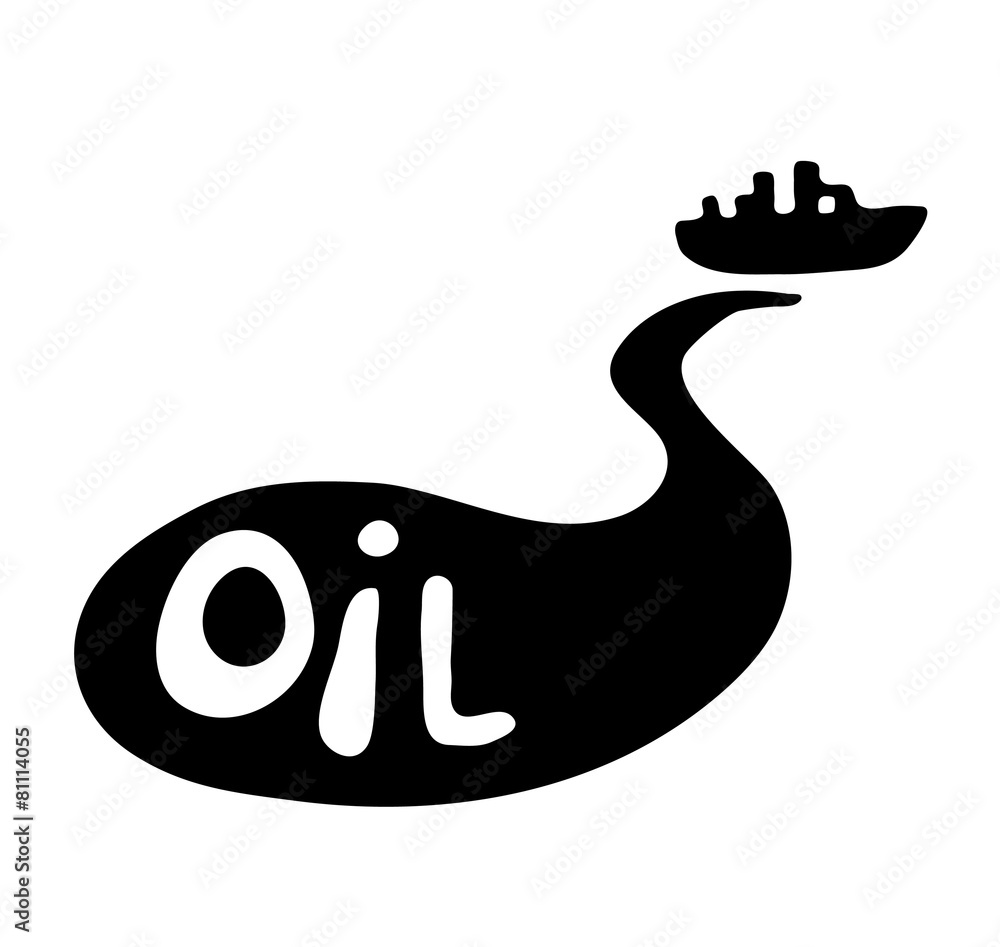 oil spill from the tanker, vector illustration Stock Vector | Adobe Stock
