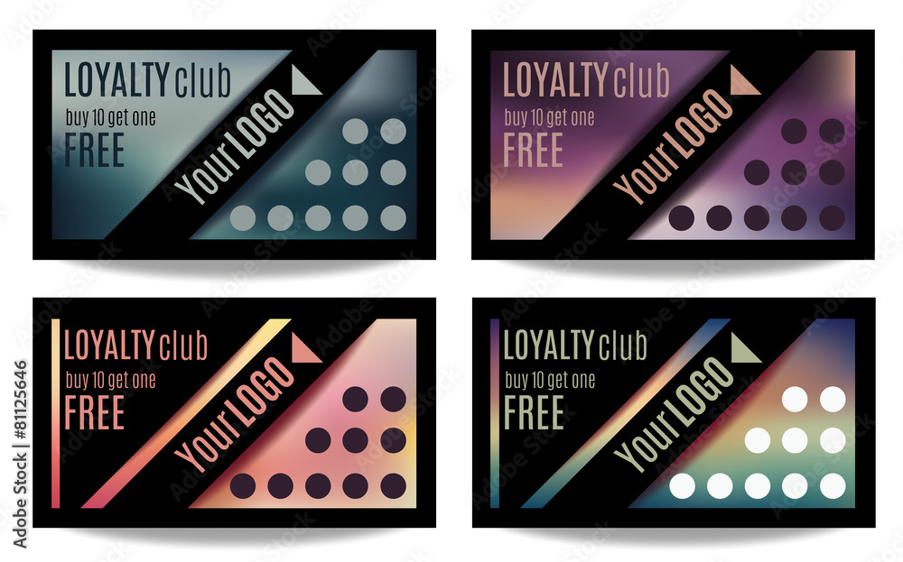 Customer loyalty card or reward card templates Stock Vector | Adobe Stock