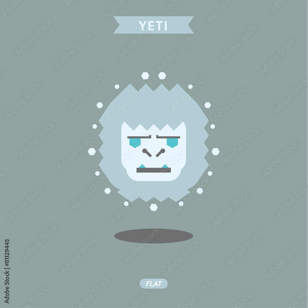 Yeti, vector illustration graphic, head, flat logo Stock Vector | Adobe ...