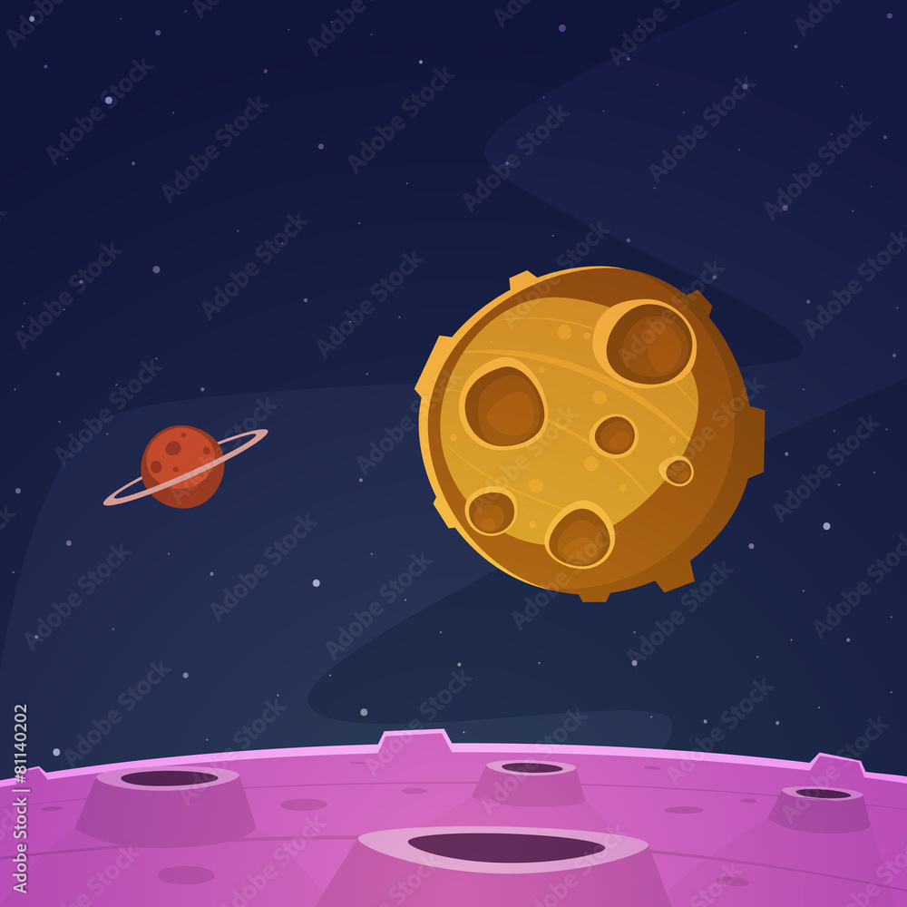Cartoon Space Background Stock Vector | Adobe Stock