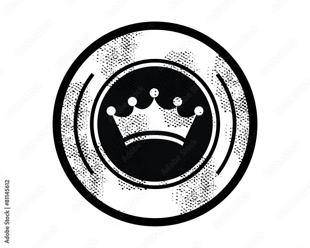 Crown black circle emblem logo vector Stock Vector | Adobe Stock