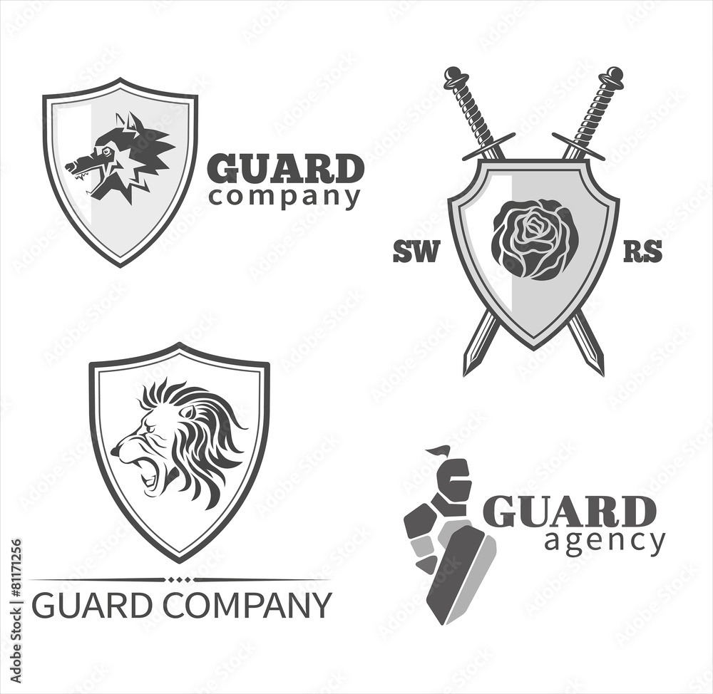 Guard symbols and emblems set. Vector Stock Vector | Adobe Stock