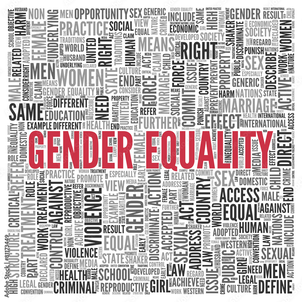 GENDER EQUALITY Concept Word Tag Cloud Design Stock Illustration ...
