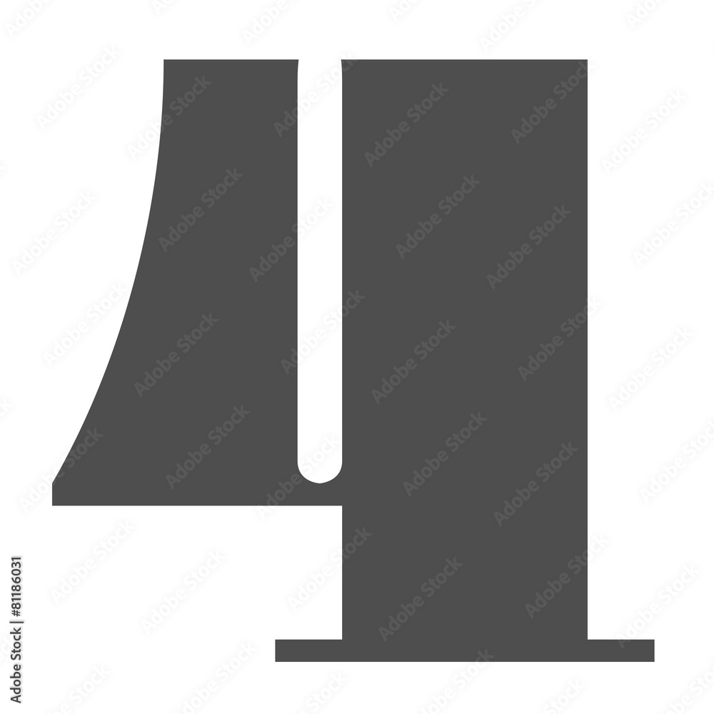 Vintage and retro numeric font number four for big posters etc Stock ...