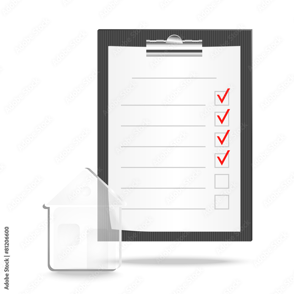 Checklist with checking off tasks end house Stock Vector | Adobe Stock