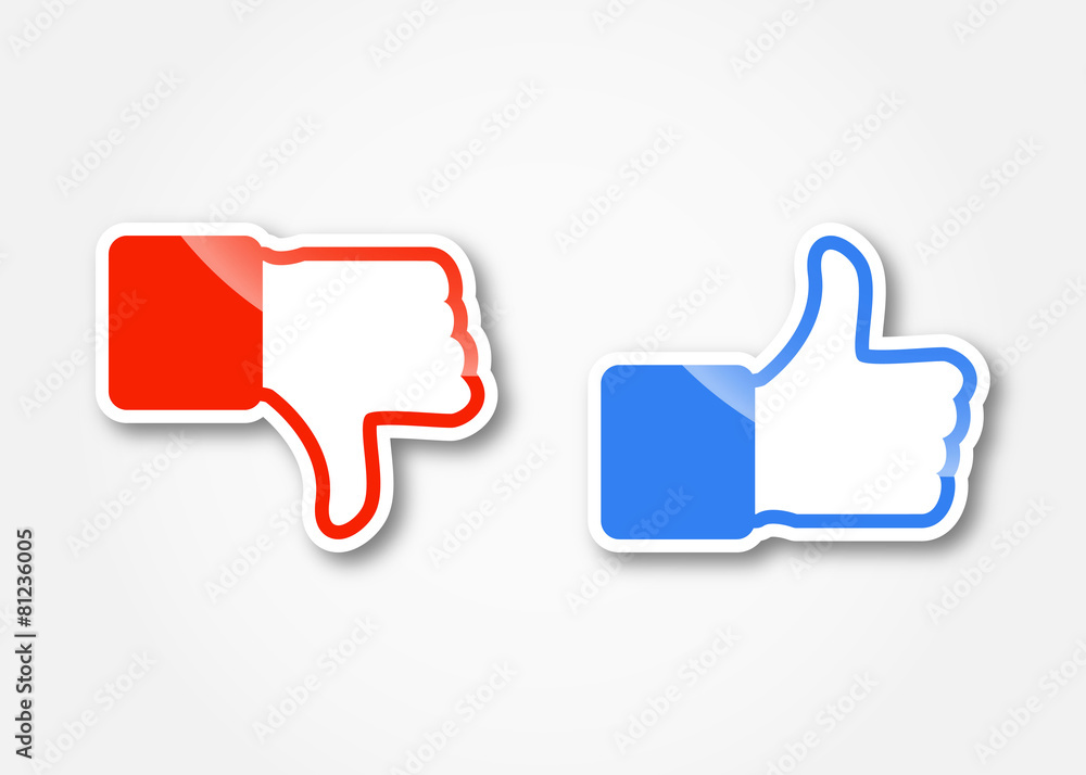 Aufkleber mit Daumen (farbig) Stock Vector | Adobe Stock