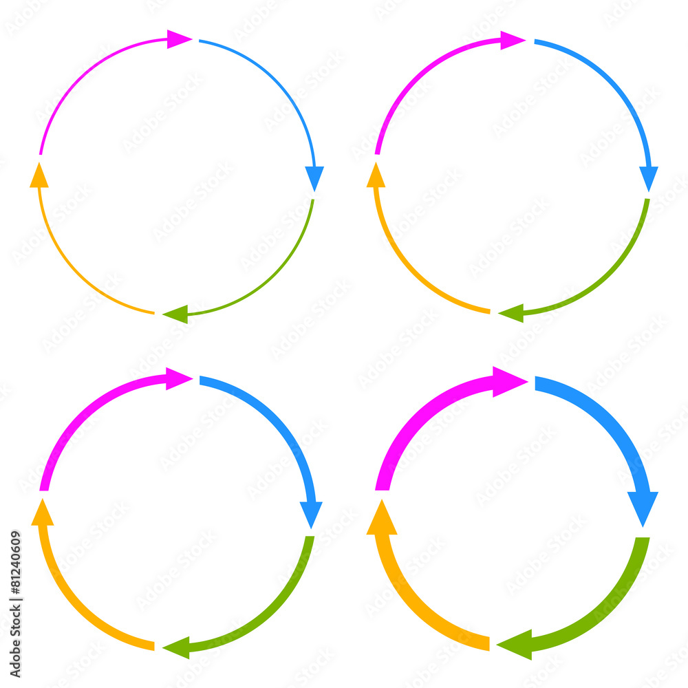 Four part arrow cycle Stock Vector | Adobe Stock