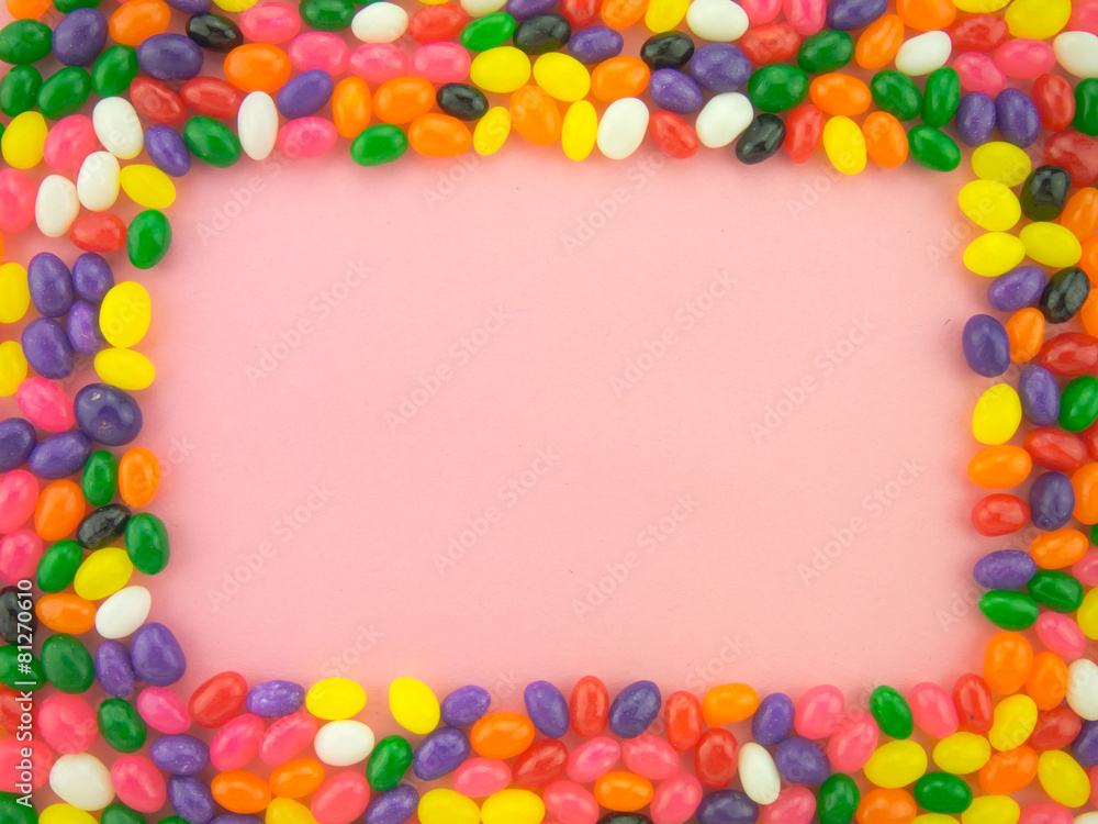 Poster Jelly Beans Frame and Background ( Pink Background ) – Wall Art ...