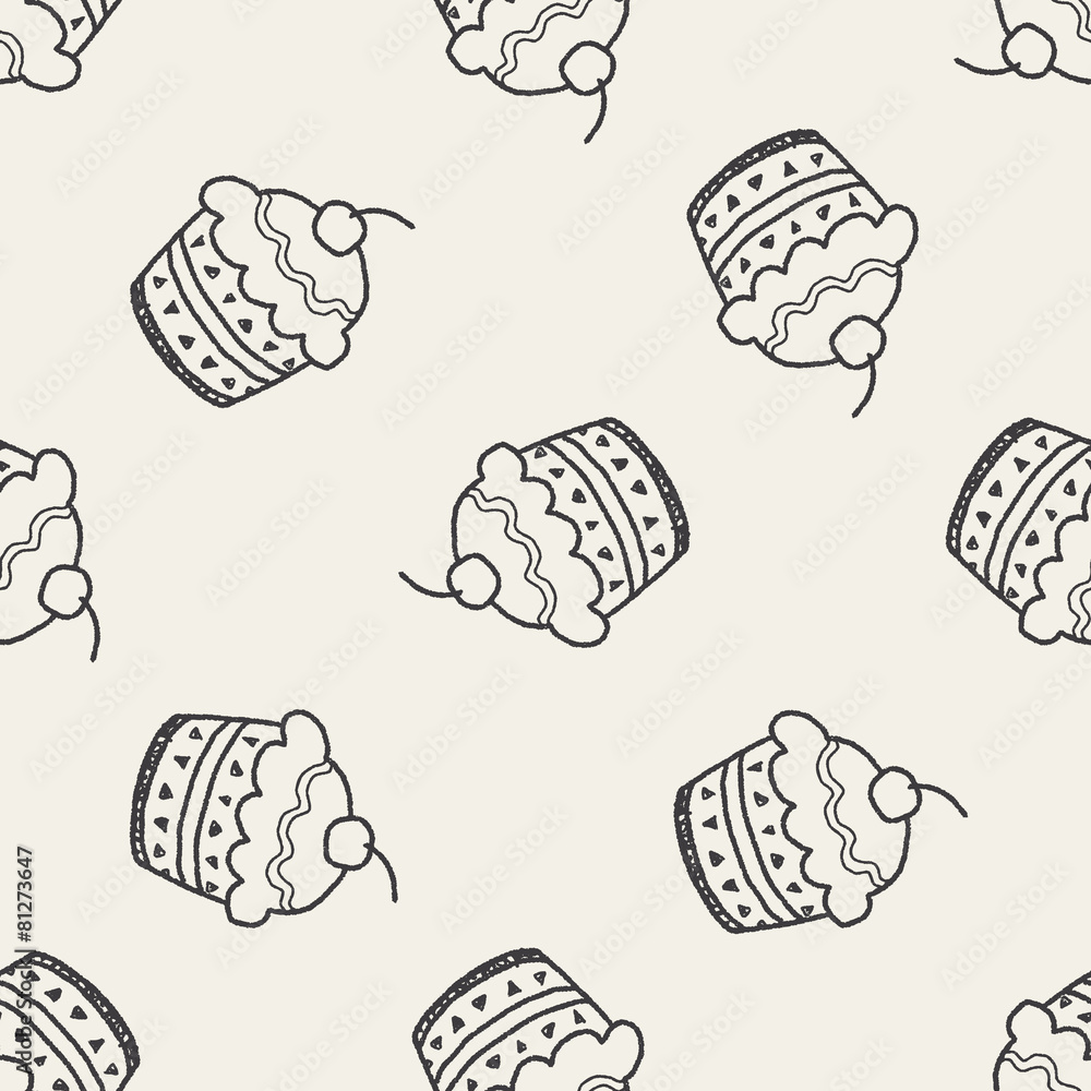 doodle cake seamless pattern background Stock Vector | Adobe Stock