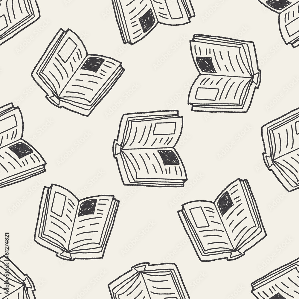 doodle book seamless pattern background Stock Vector | Adobe Stock