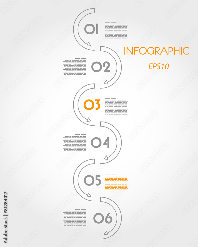 linear infographic vertical wave Stock Vector | Adobe Stock