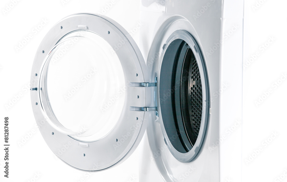 Washing machine with an open door detail Stock Photo | Adobe Stock