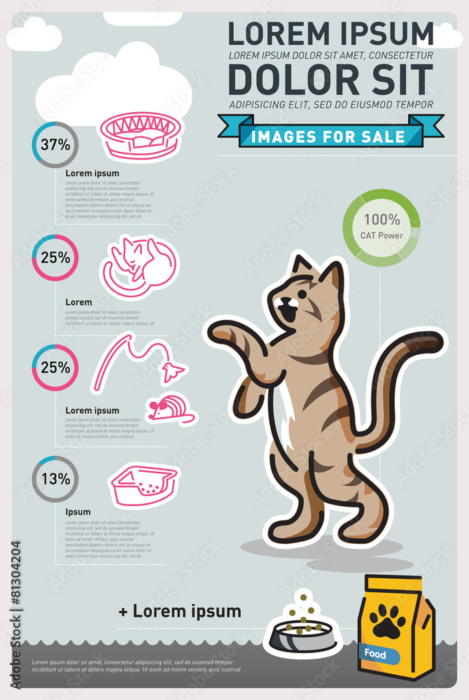 Infographic Food Cat Stock Vector | Adobe Stock