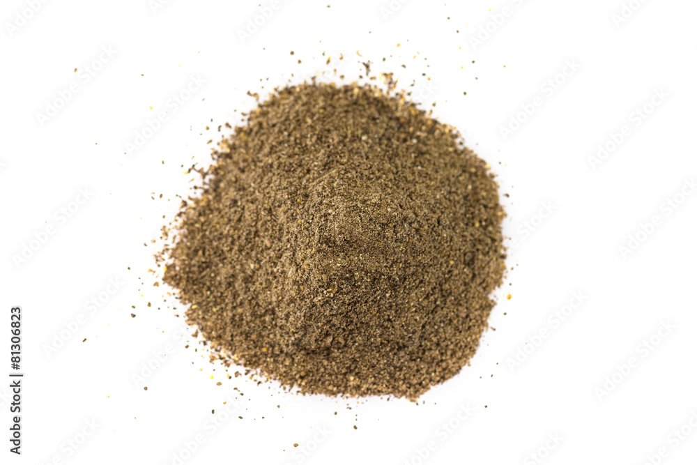 Ground black pepper isolated on white background Stock Photo | Adobe Stock