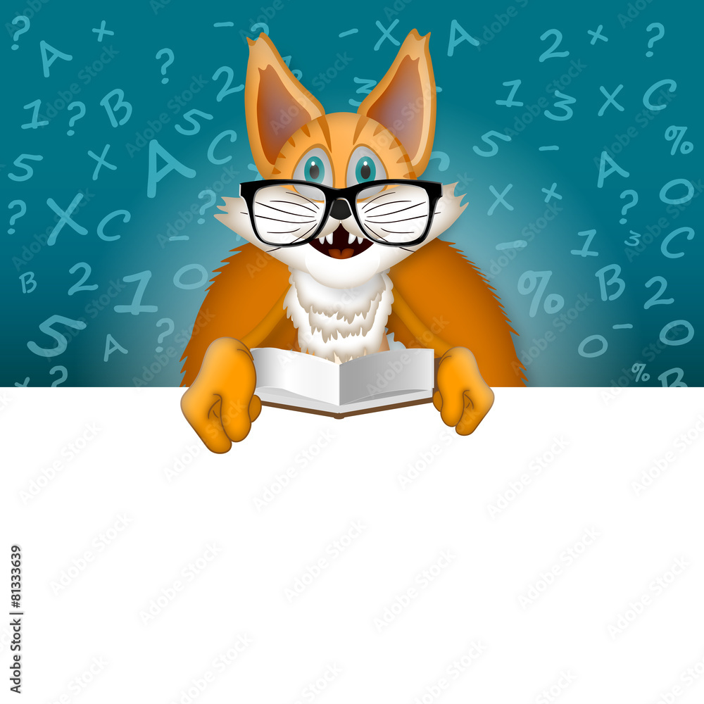 Freddy Fox teacher pupil student learning collage cartoon Stock ...