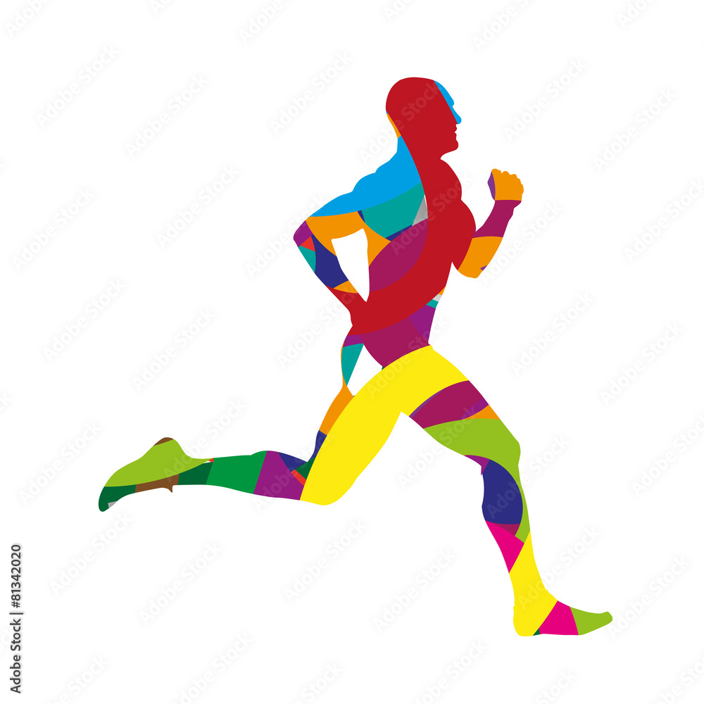 Abstract colorful runner Stock-Vektorgrafik | Adobe Stock