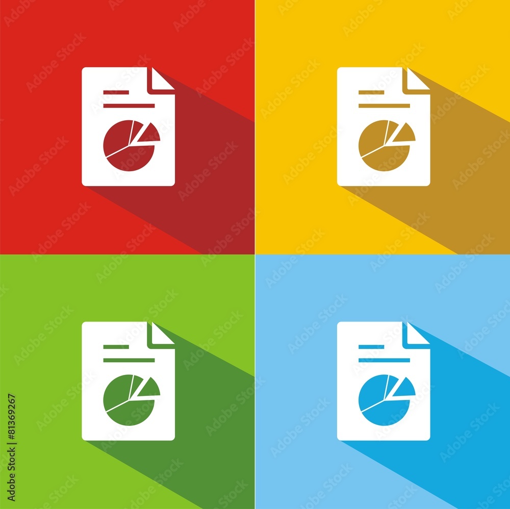 Iconos gráfico sectores colores sombra Stock Vector | Adobe Stock