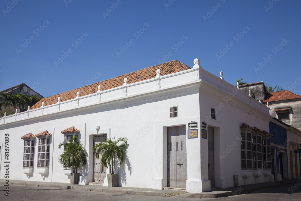 Fotografia do Stock: Hermosas fachadas de las casas coloniales y calles ...