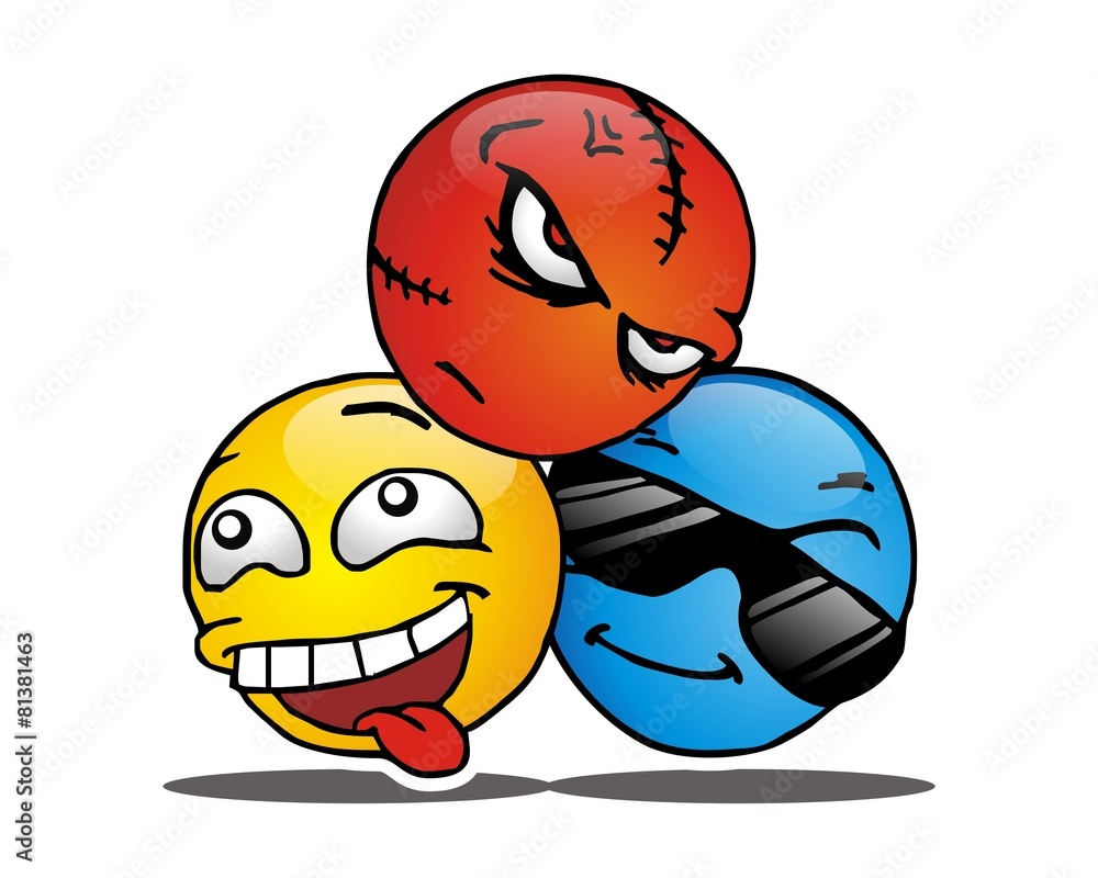 ball marbles face emoticons character mascot image vector Stock Vector ...