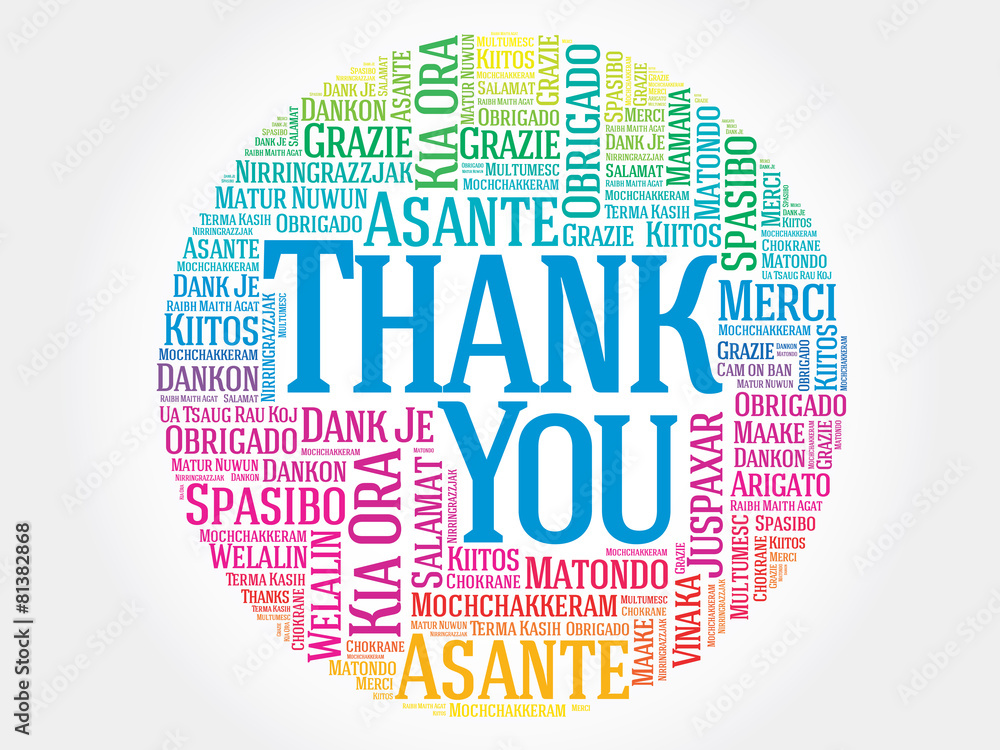 Thank You Word Cloud in different languages Stock Vector | Adobe Stock