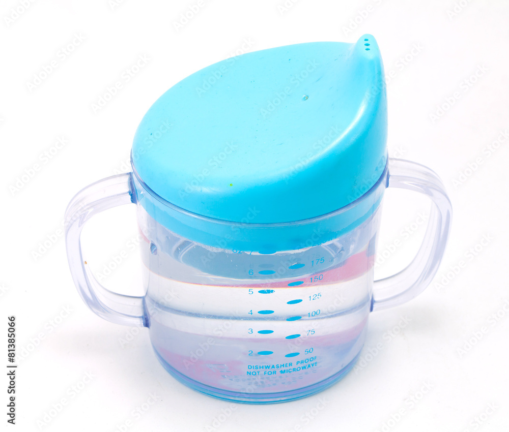Blue Baby sippy cup isolated on white background Stock Photo | Adobe Stock