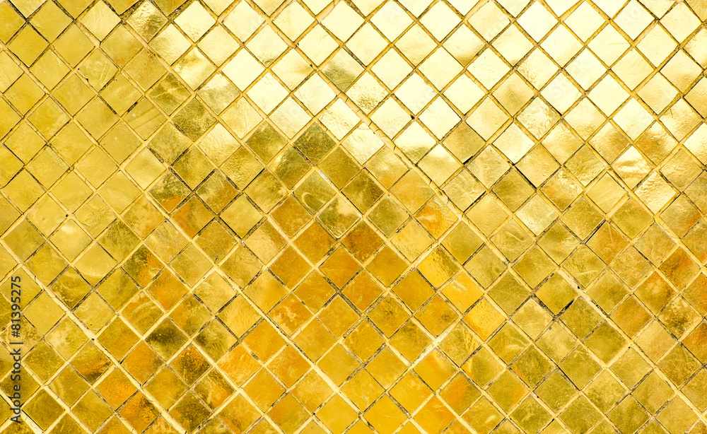 Glossy Gold mosaic tile wall, texture background Stock Photo | Adobe Stock