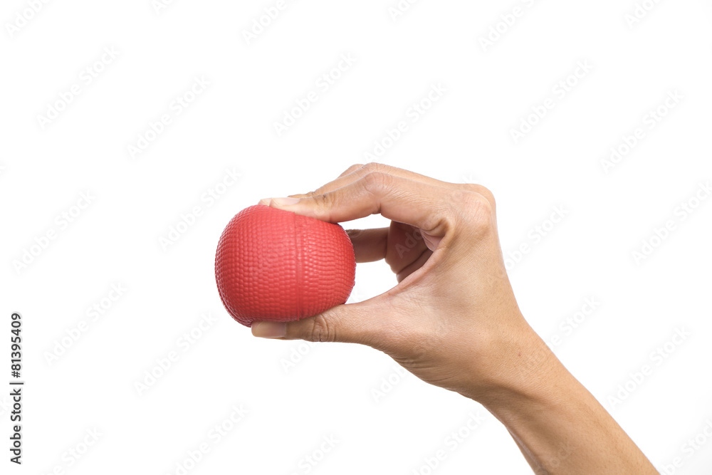 Hands of a woman squeezing a stress ball Stock Photo | Adobe Stock