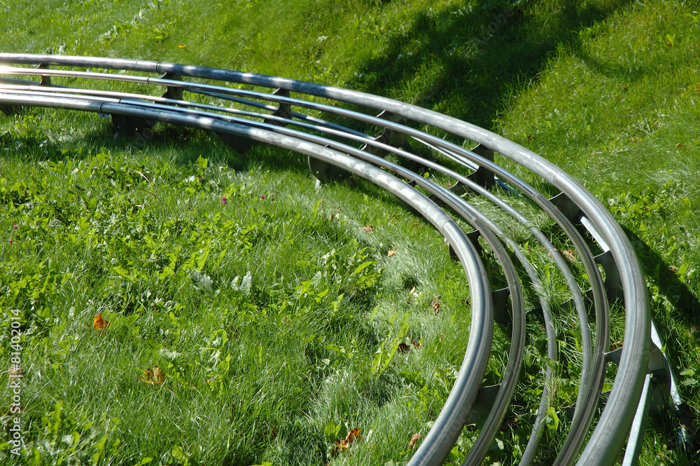 Roller coaster tracks Stock Photo | Adobe Stock