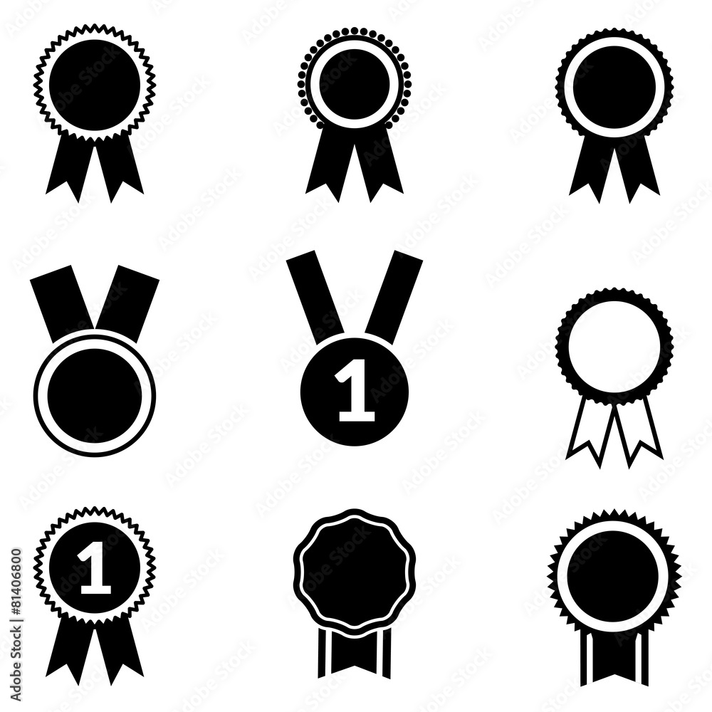 Icons Medaillen Stock-Vektorgrafik | Adobe Stock